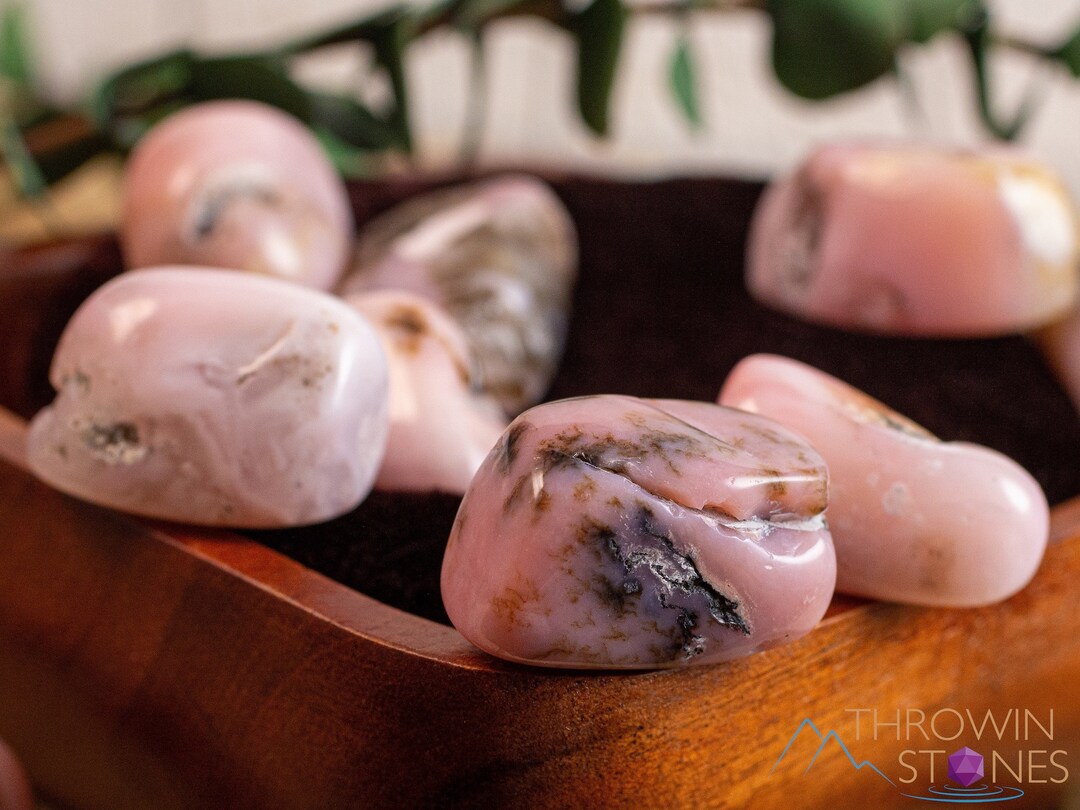 Pink PERUVIAN OPAL Tumbled Stones Irregular Tumbled Crystals, Self Care ...