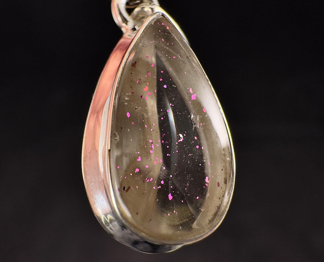 COVELLITE Pink Fire Quartz Crystal Pendant Fine Jewelry, Healing ...