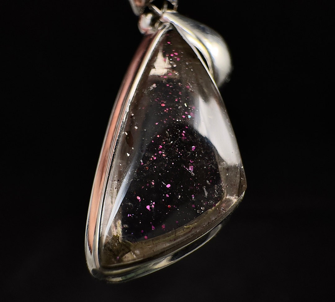 COVELLITE Pink Fire Quartz Crystal Pendant Handmade Jewelry - Etsy