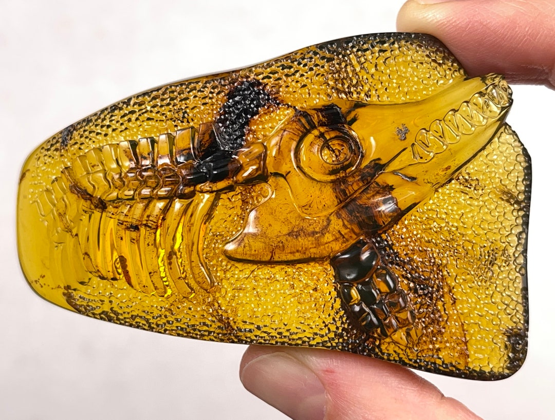 AMBER Crystal Dinosaur - Crystal Carving, Housewarming Gift, Home Decor ...
