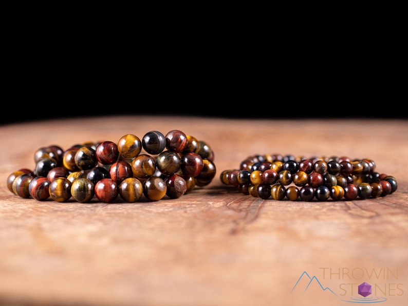 TIGERS EYE Crystal Bracelet Hawks Eye Red Tigers Eye Round | Etsy