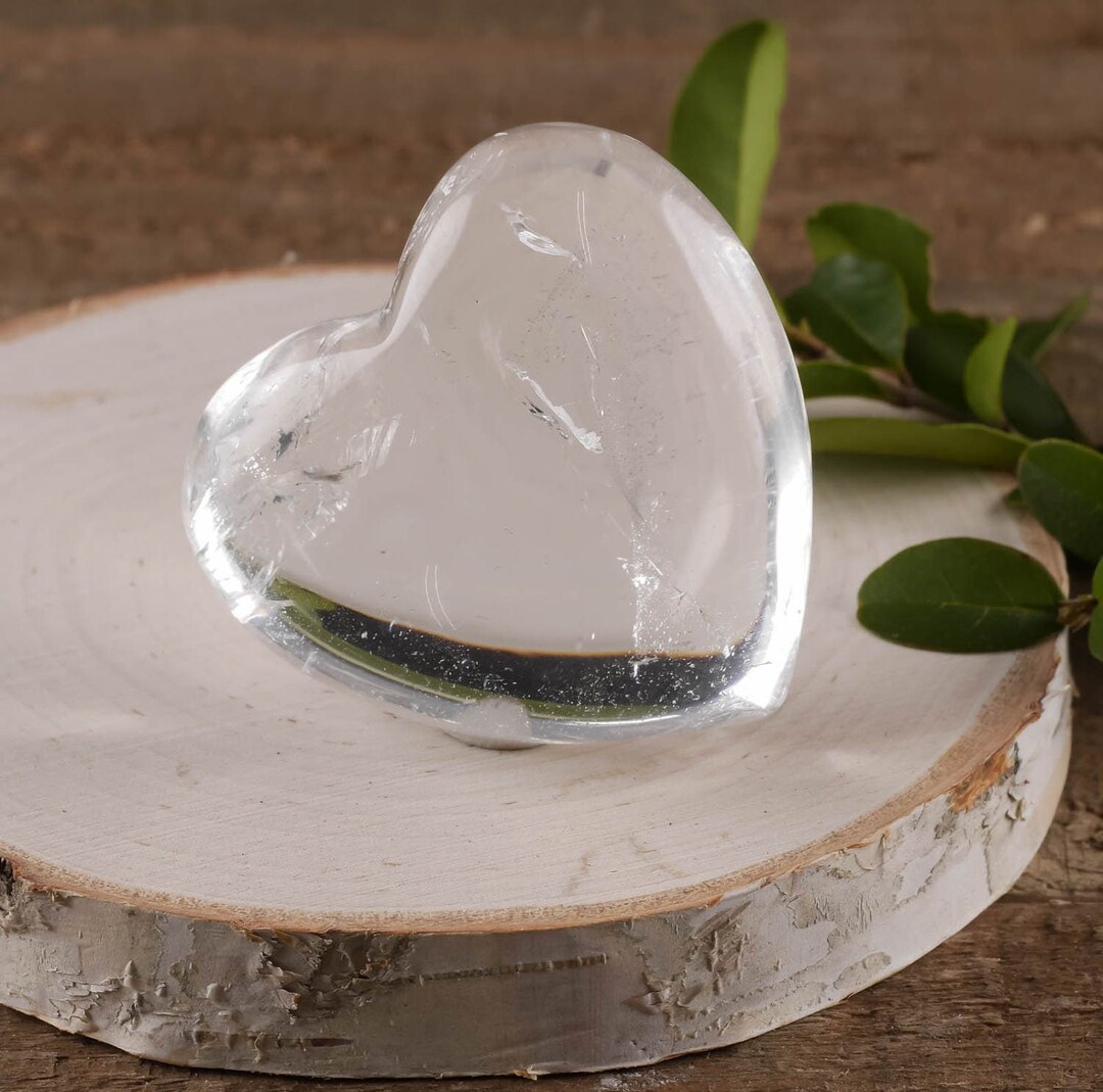 CLEAR QUARTZ Crystal Heart - Thick or Thin - Self Care, Mom Gift, Home ...