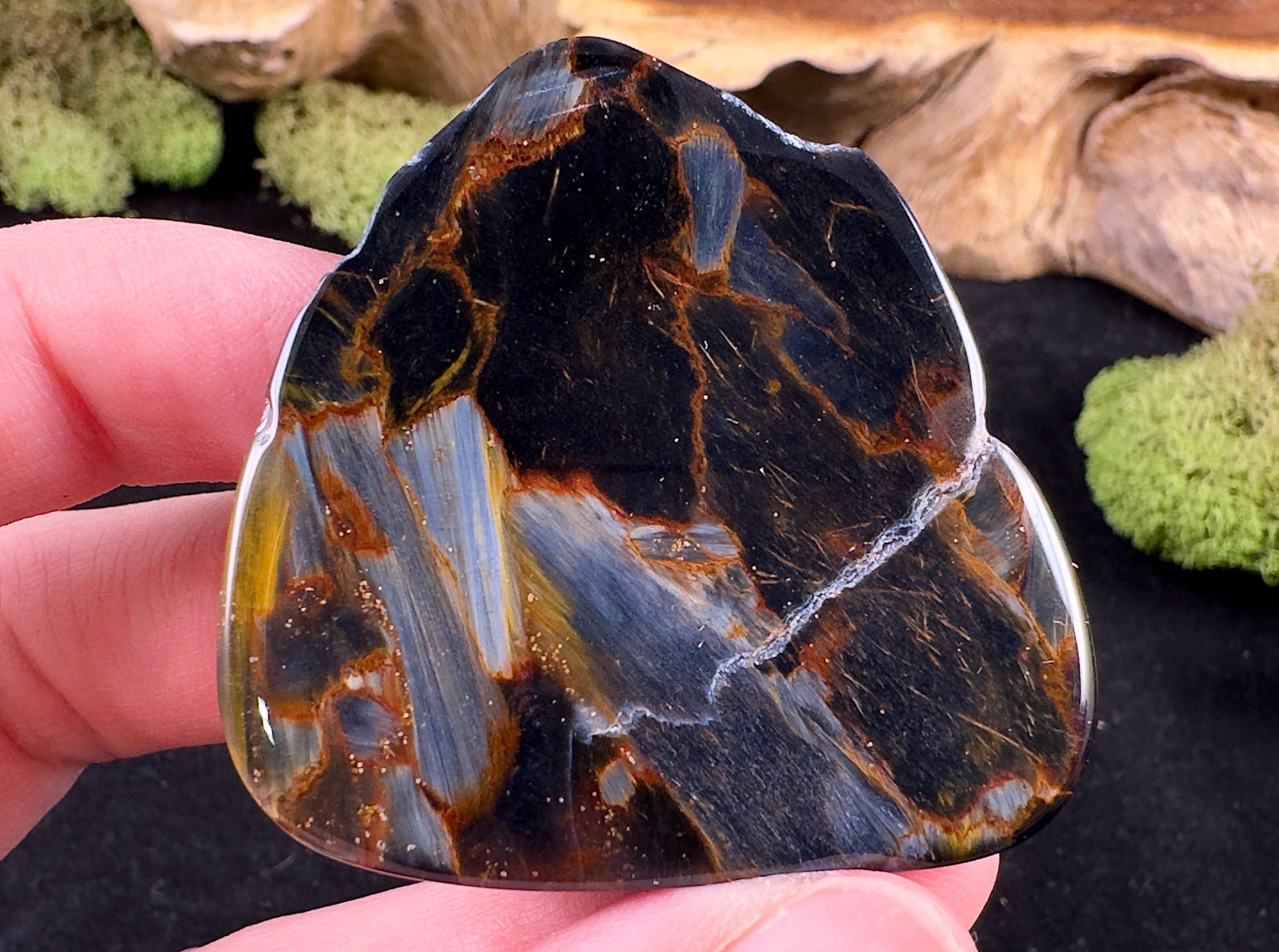 PIETERSITE Tumbled Crystal - Natural Blue and Gold African Healing ...