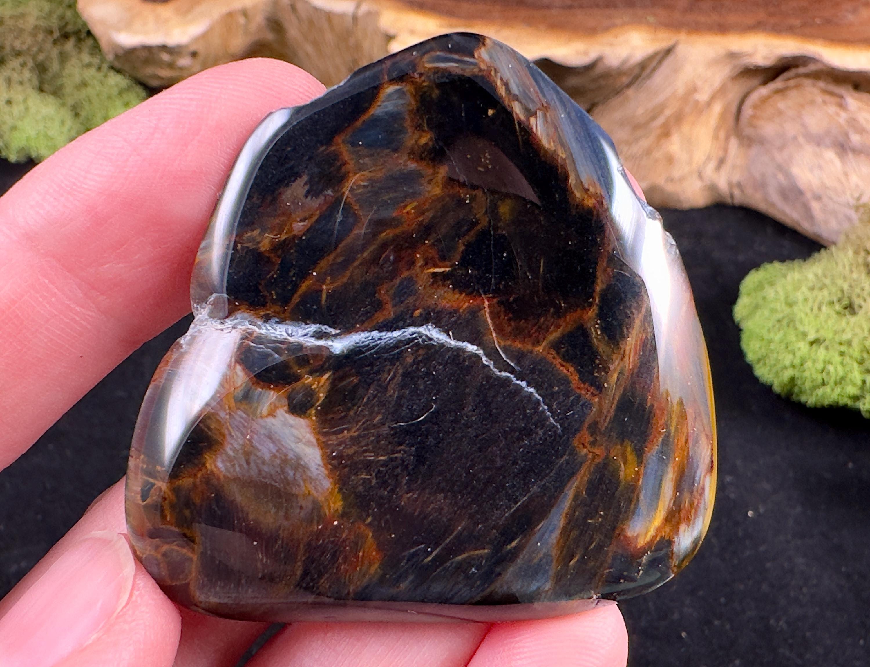 PIETERSITE Tumbled Crystal - Natural Blue and Gold African Healing ...