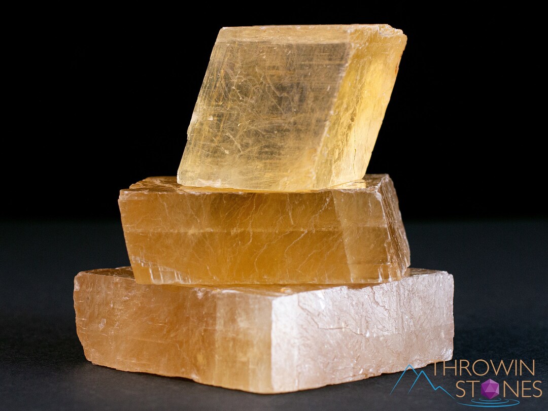 Yellow CALCITE Raw Crystal - Medium Rhombohedron - Metaphysical, Home ...