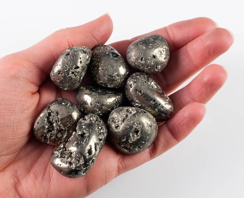 PYRITE Tumbled Stones Fools Gold Tumbled Crystals Self - Etsy