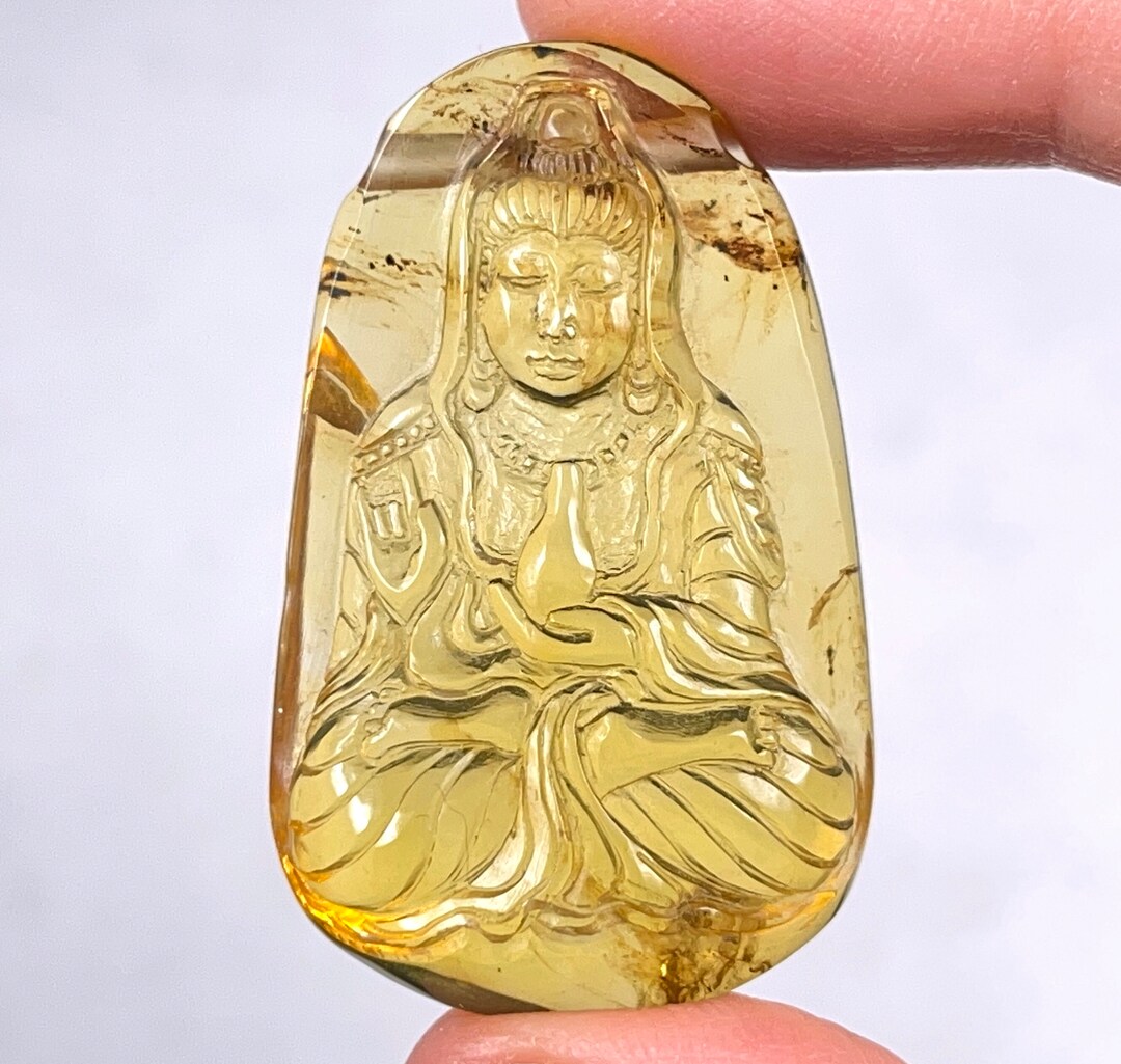 AMBER Crystal Kuan Yin Crystal Carving, Housewarming Gift, Home Decor ...