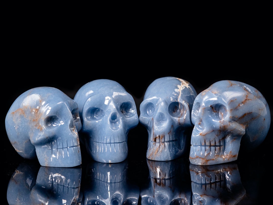 ANGELITE Crystal Skull Gothic Home Decor Memento Mori - Etsy