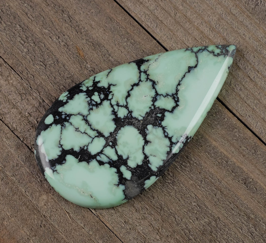Turquoise VARISCITE Crystal Cabochon Teardrop Gemstones, Jewelry Making ...