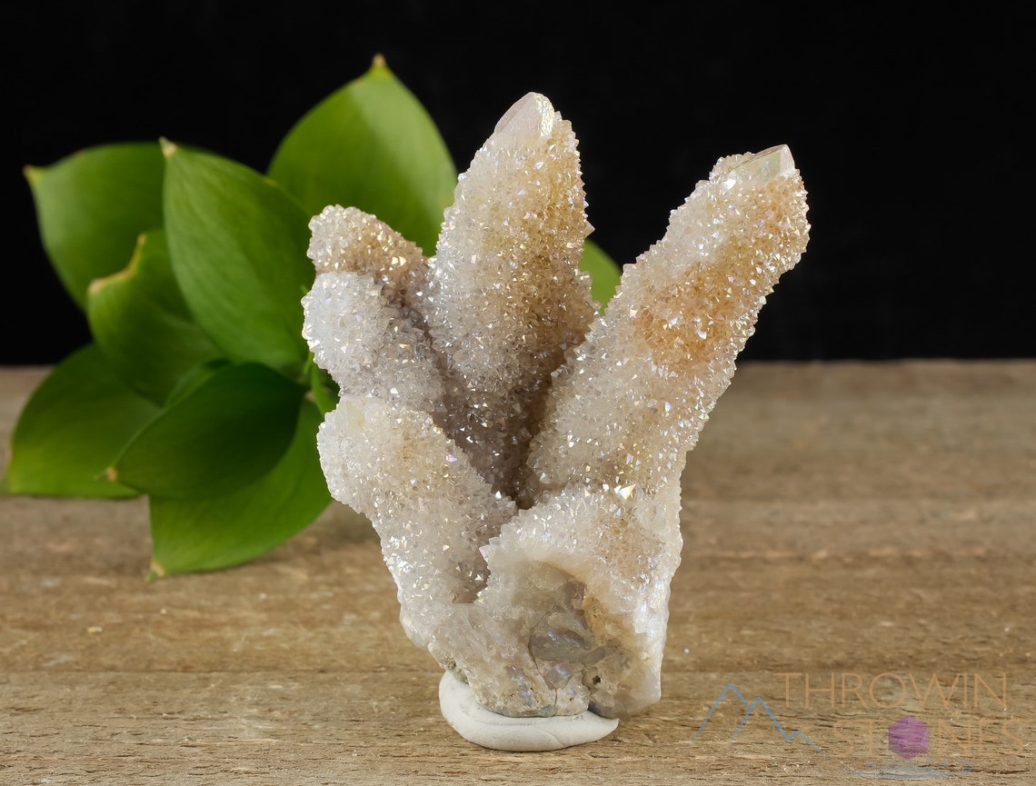 AURA QUARTZ Angel White - Rainbow Quartz Crystal, Crystal Cluster ...