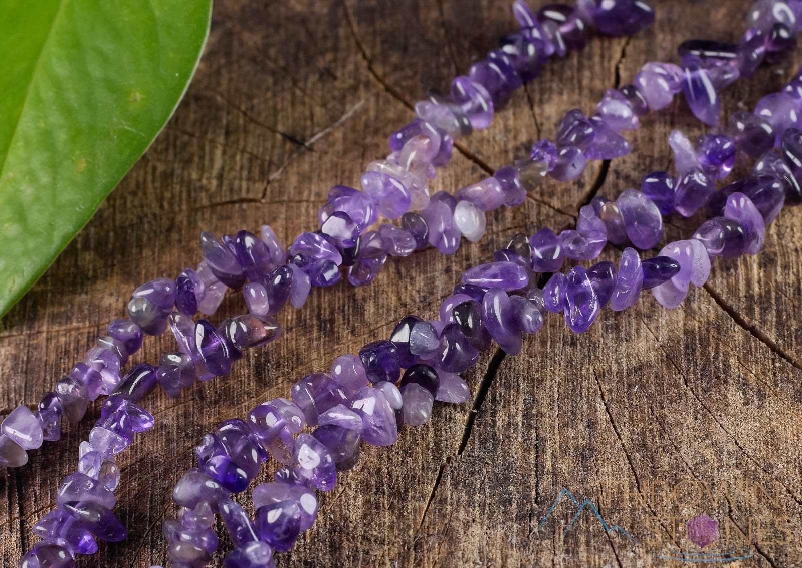 AMETHYST Crystal Necklace - Chip Beads - Long Crystal Necklace ...