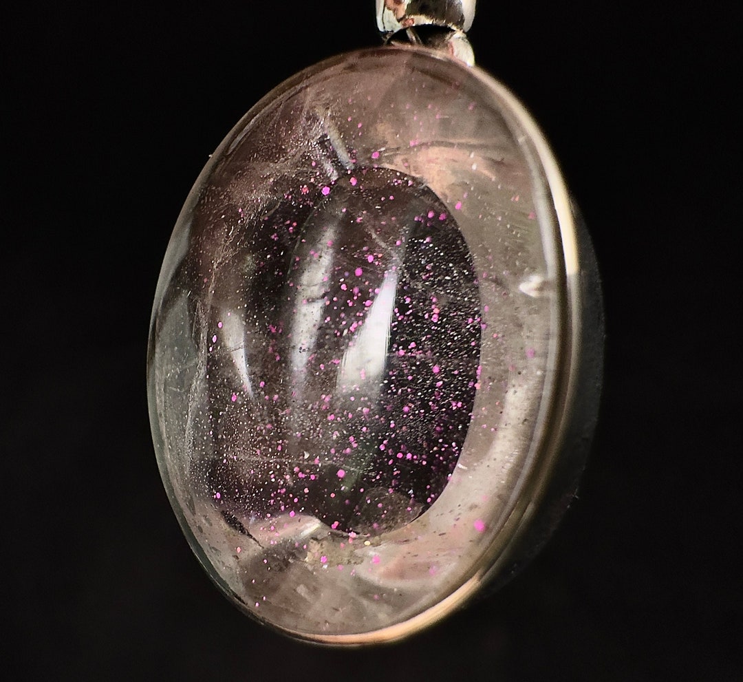 COVELLITE Pink Fire Quartz Crystal Pendant - Handmade Jewelry, Healing ...