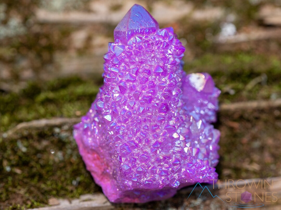 AURA QUARTZ, Ruby Pink - Rainbow Quartz Crystal, Crystal Cluster ...