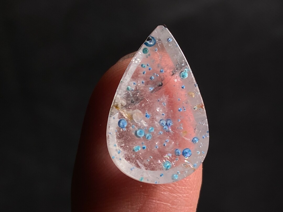 GILALITE Cabochon, Medusa Paraiba Quartz - Dots, Teardrop - Gemstones ...