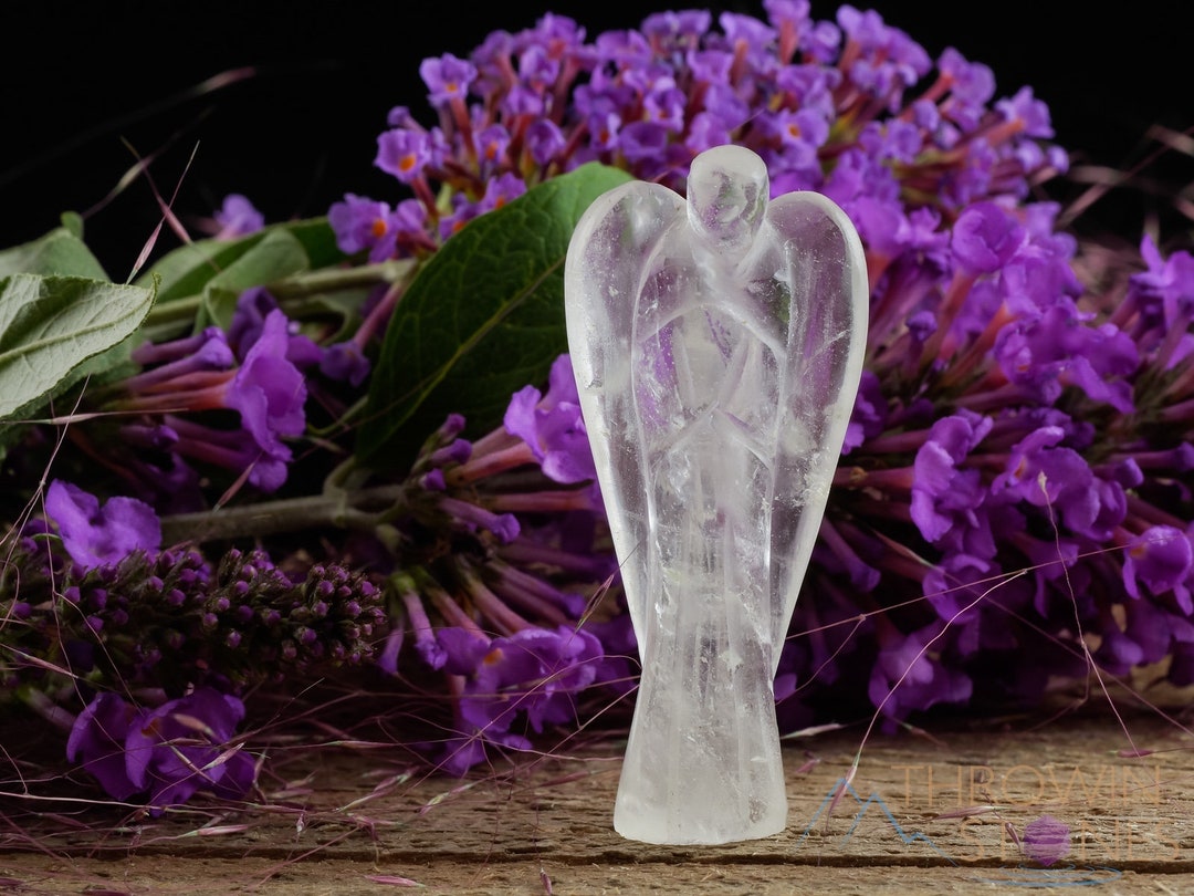 CLEAR QUARTZ Crystal Angel - Crystal Carving, Angel Figurines, Home ...