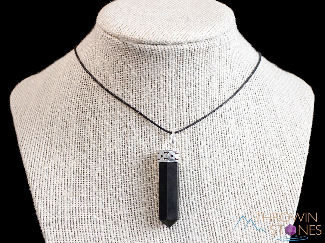 SHUNGITE Crystal Pendant - Crystal Points, Pendulum, Handmade Jewelry ...