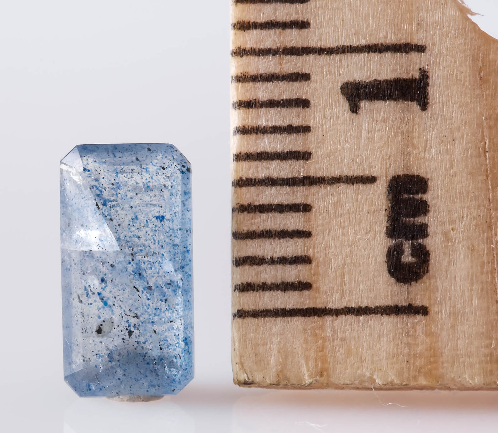 Blue Quartz LAZULITE 1CT : Emerald Cut Faceted Gemstone, Jewelry Making ...