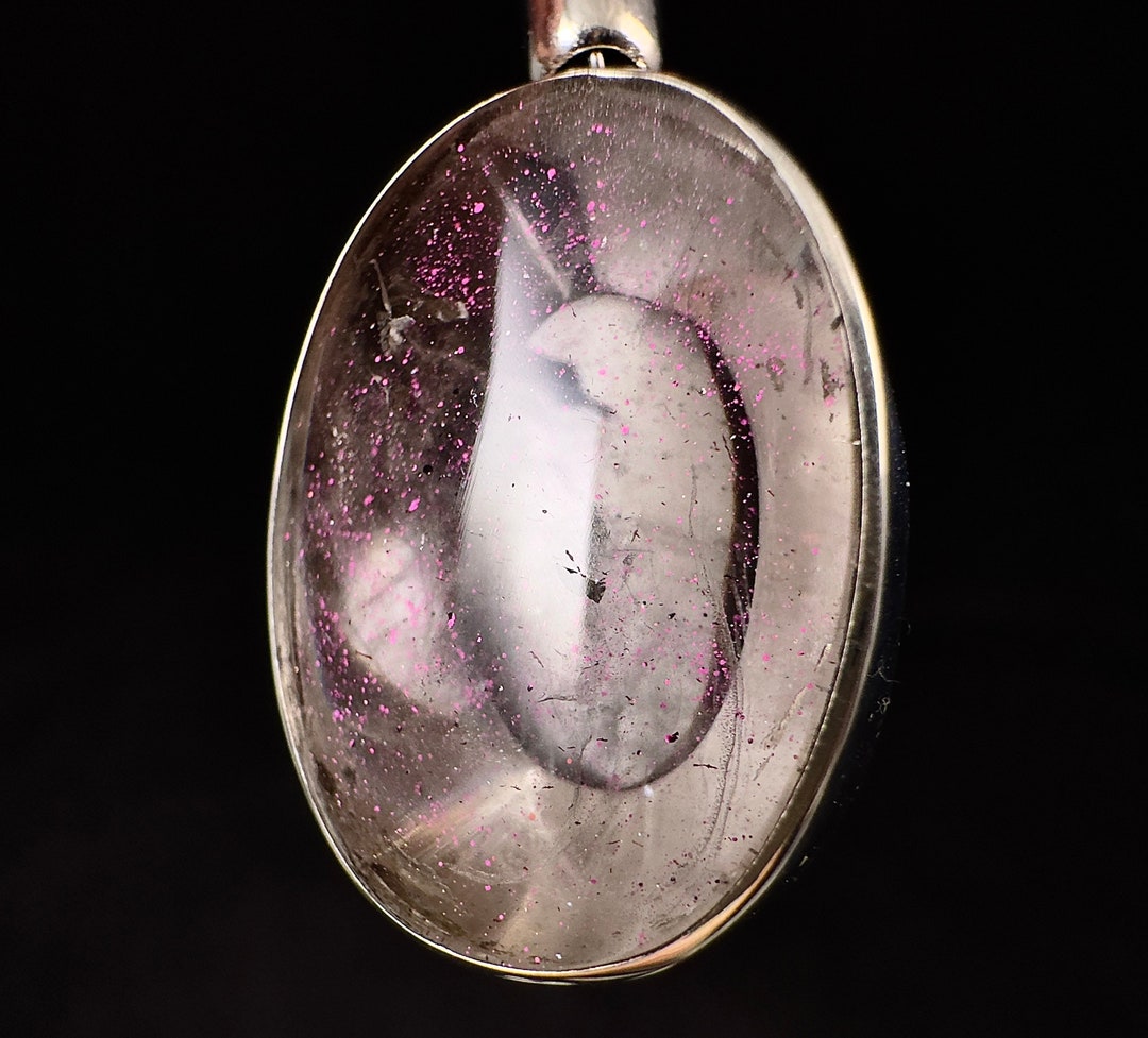 COVELLITE Pink Fire Quartz Crystal Pendant - Handmade Jewelry, Healing ...