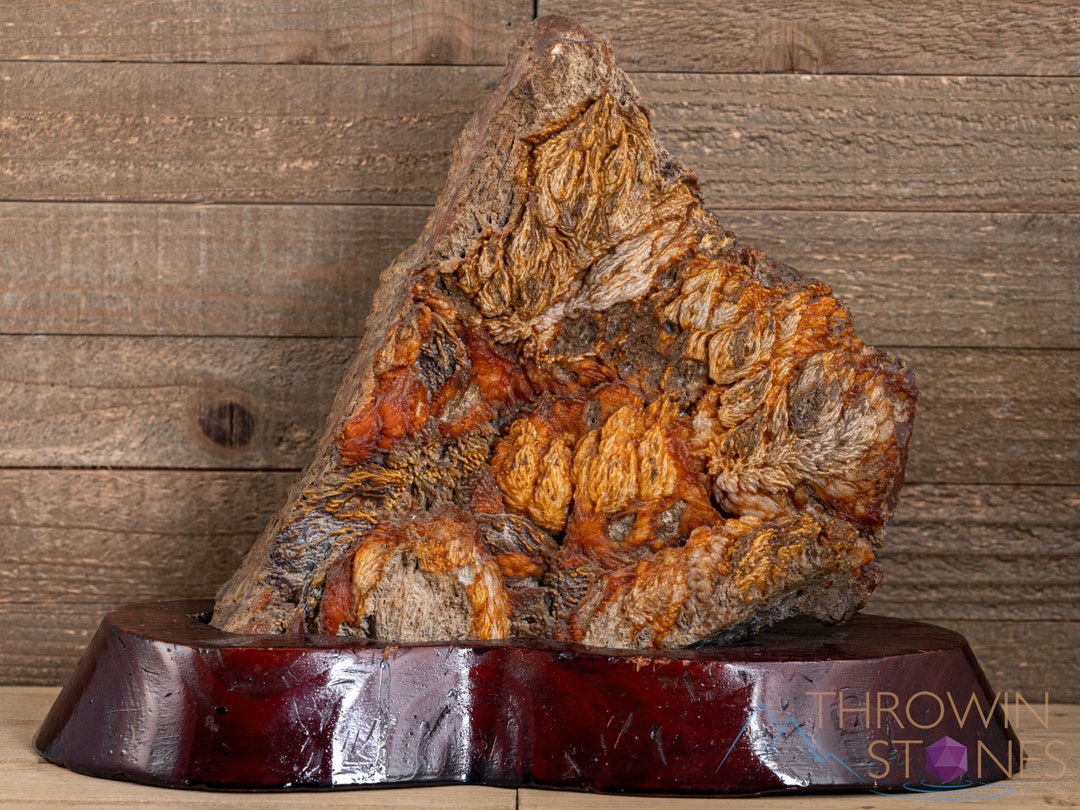 FEATHER AGATE Raw Crystal, W Base - Housewarming Gift, Home Decor, Raw ...