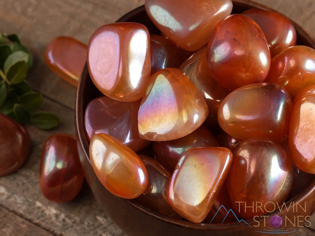 Sunset AURA QUARTZ, Tumbled Stones - Tumbled Crystals, Self Care ...