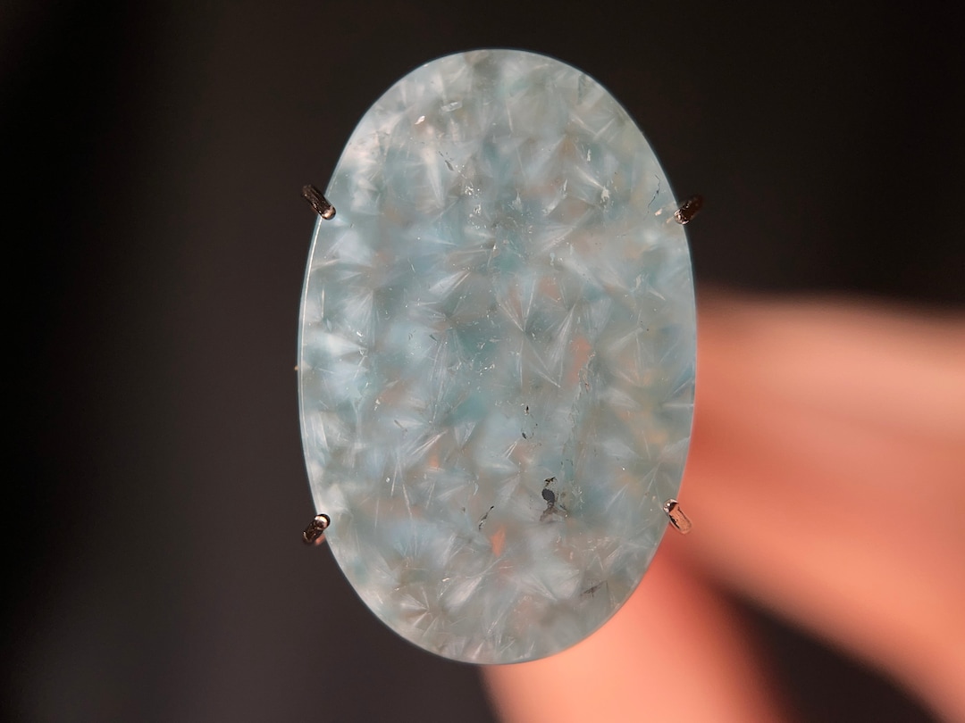 GILALITE Cabochon, Medusa Paraiba Quartz - Solid Blue, Oval - Gemstones ...
