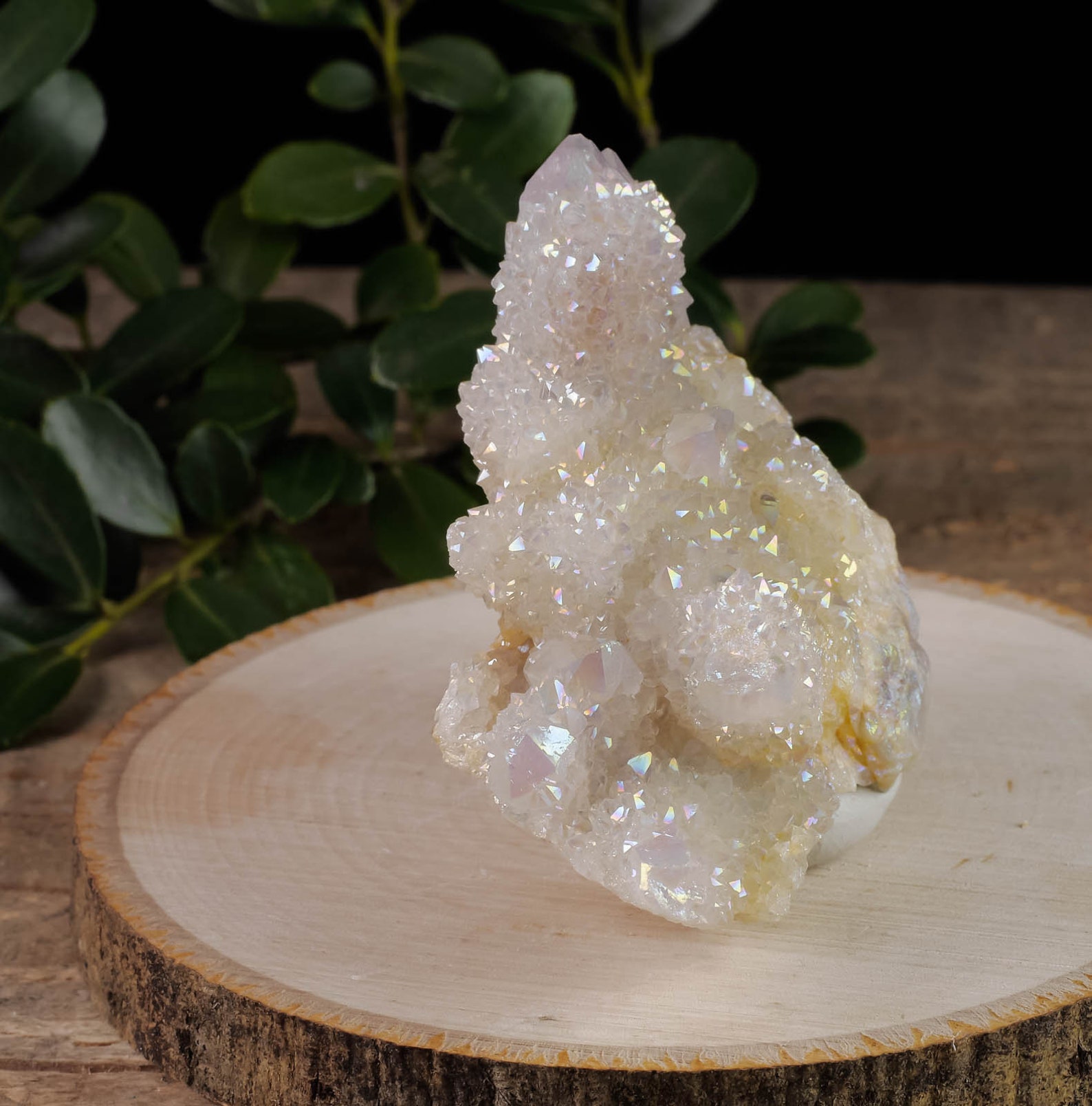 Angel AURA QUARTZ - Rainbow Aura Quartz, Crystal Cluster, Spirit Quartz ...