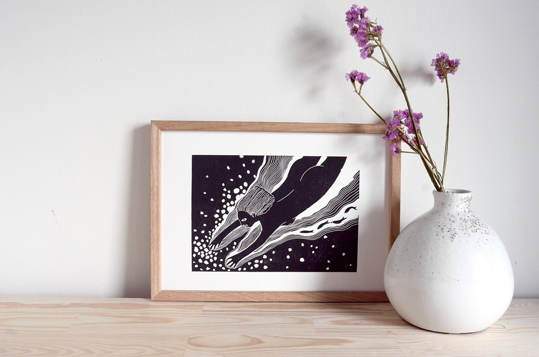 Autumn Original Linocut Print Inspired by the Freedom of - Etsy