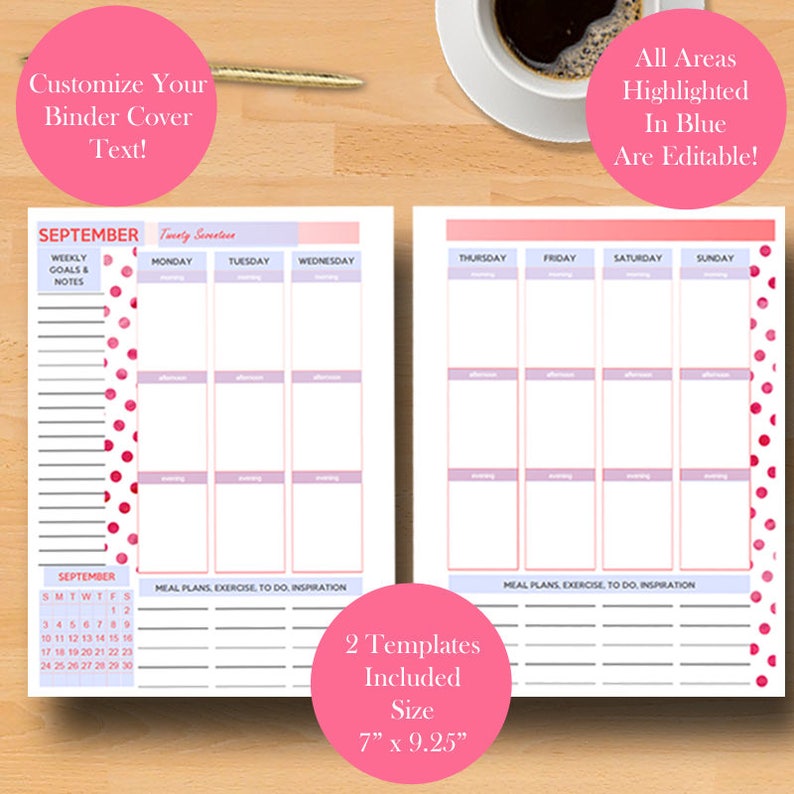 Printable Happy Planner Classic Weekly Planner Pages Arc | Etsy