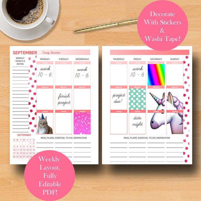 Printable Happy Planner Classic Weekly Planner Pages Arc | Etsy