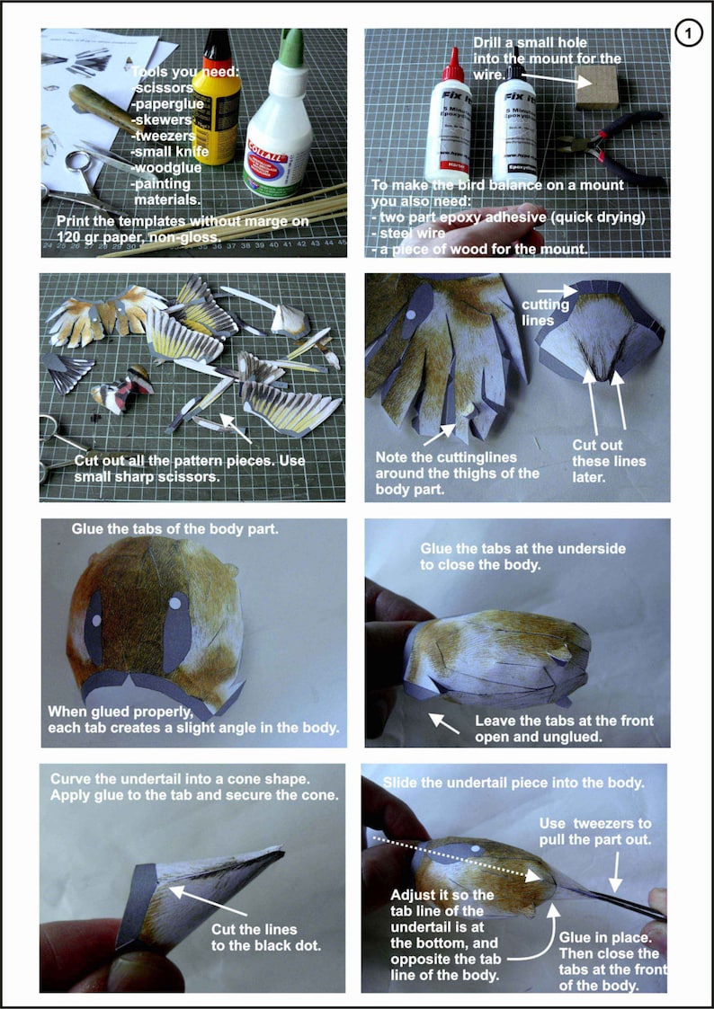 Template Papercraft Goldfinch in Flight - Etsy