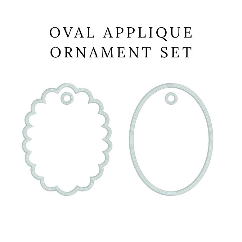 Oval In-the-hoop Appliqué Ornament Set, Scalloped Edge and Smooth Edge ...