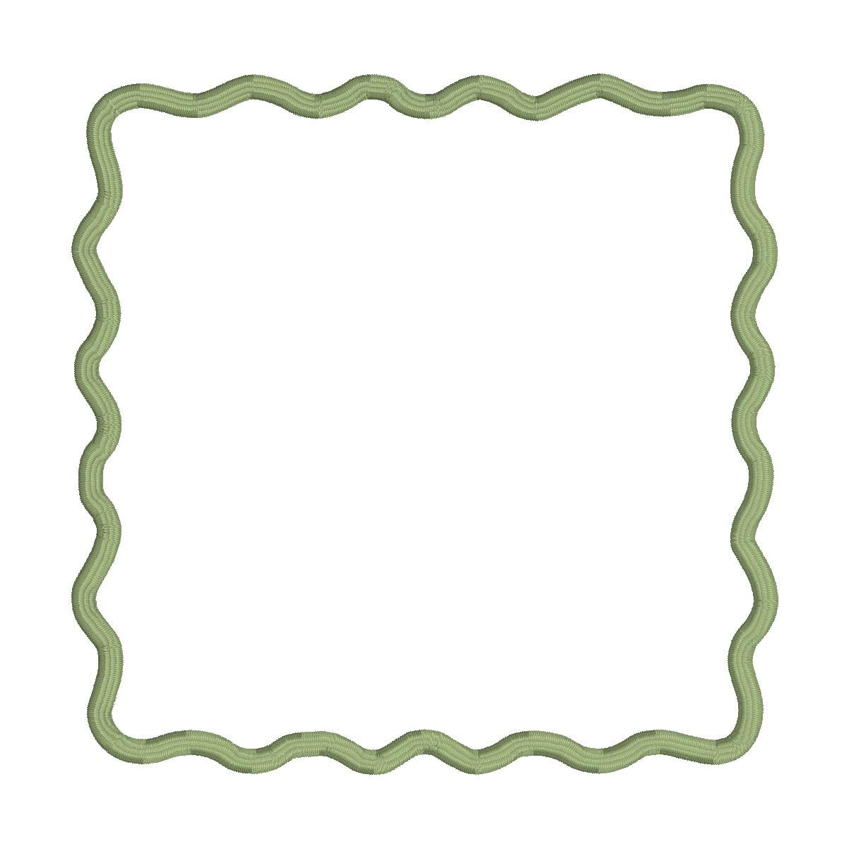Appliqué Scallop Edge Border Embroidery Design, Cocktail Napkin Frame ...