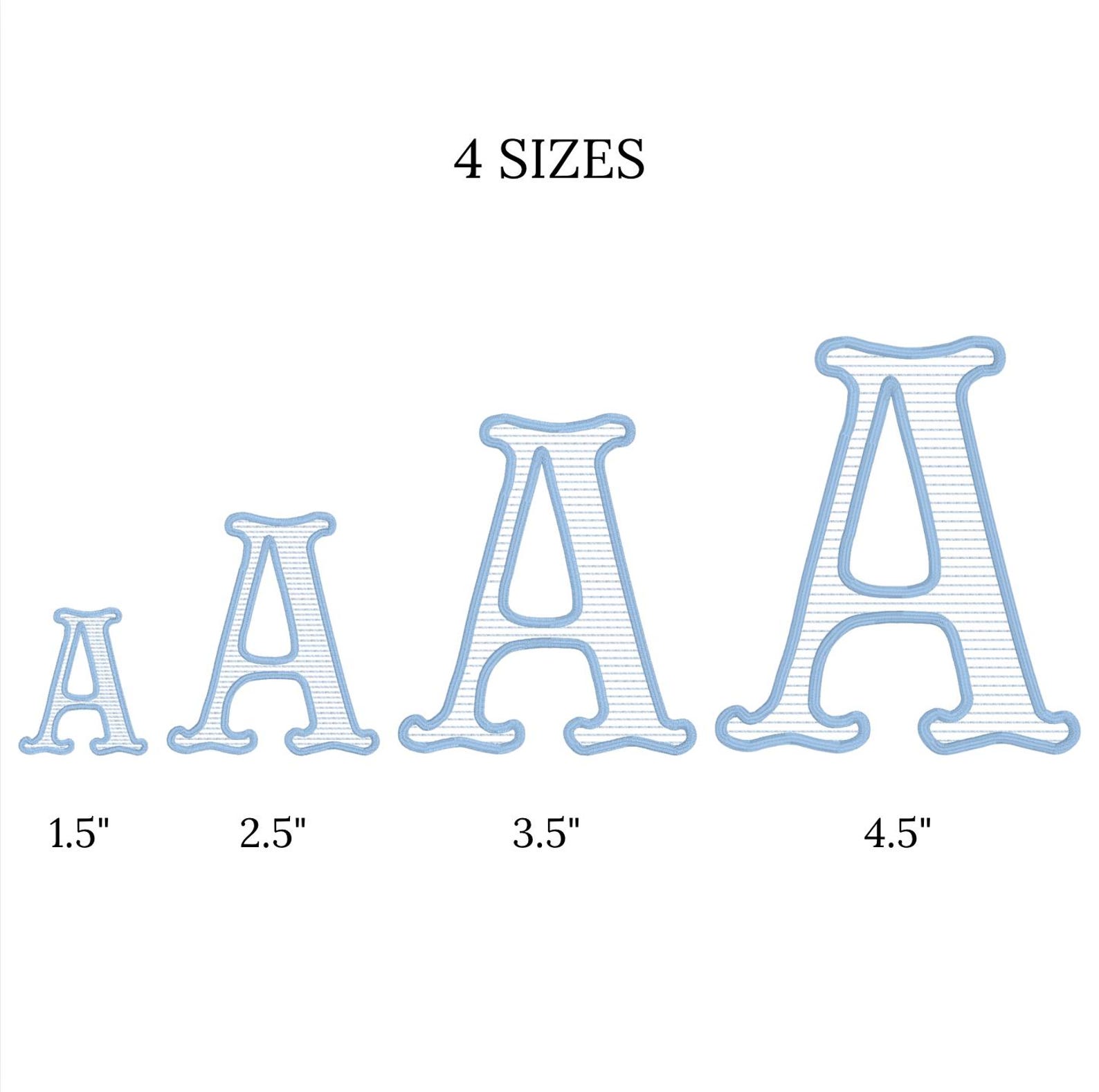 Clara Line Filled Fishtail Embroidery BX Font. Satin Stitch Monogram ...