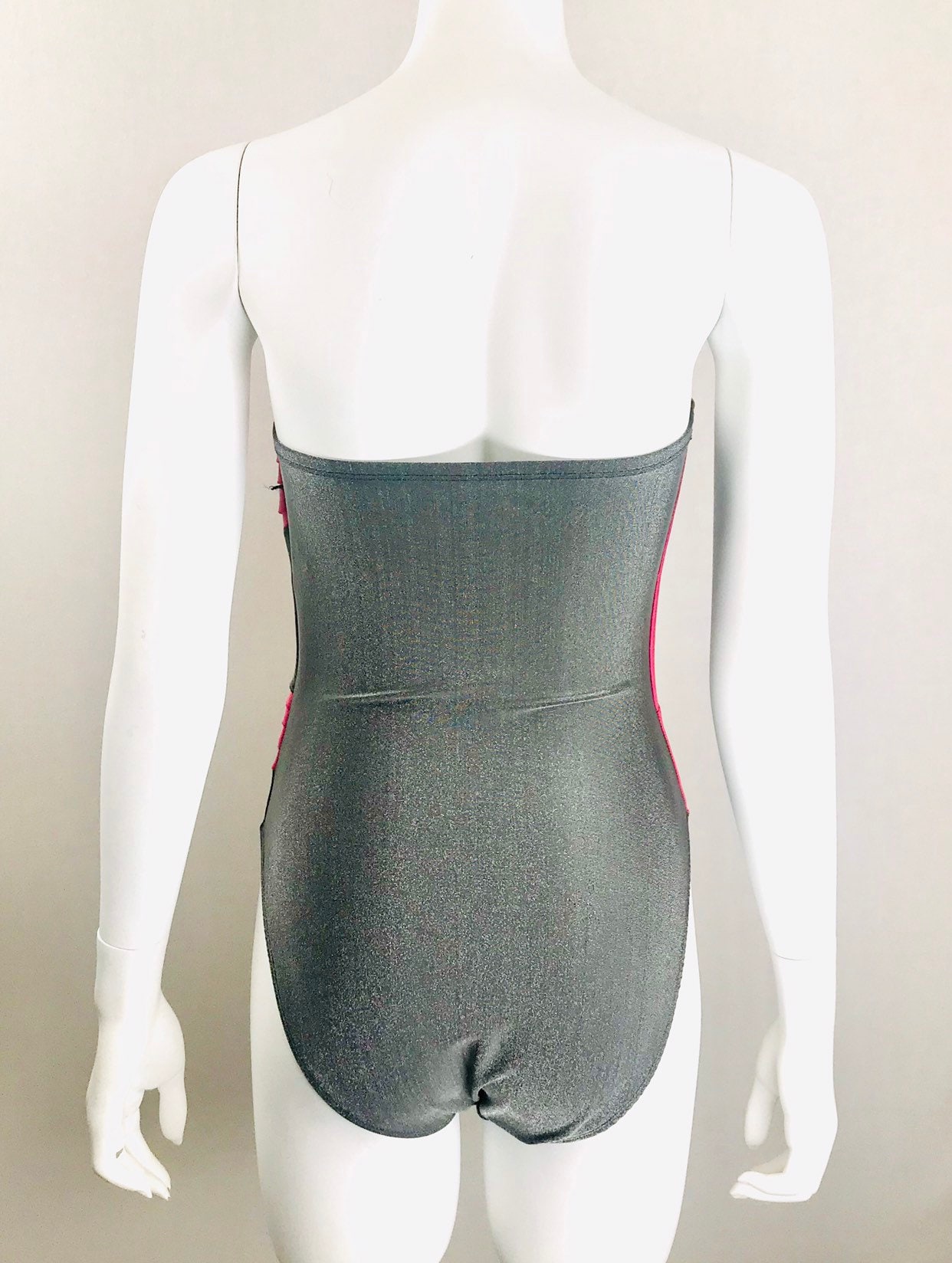 Vintage 80s 90s SOFTOUCH Metallic Sparkly Pink Gray Color Blocked ~ One ...