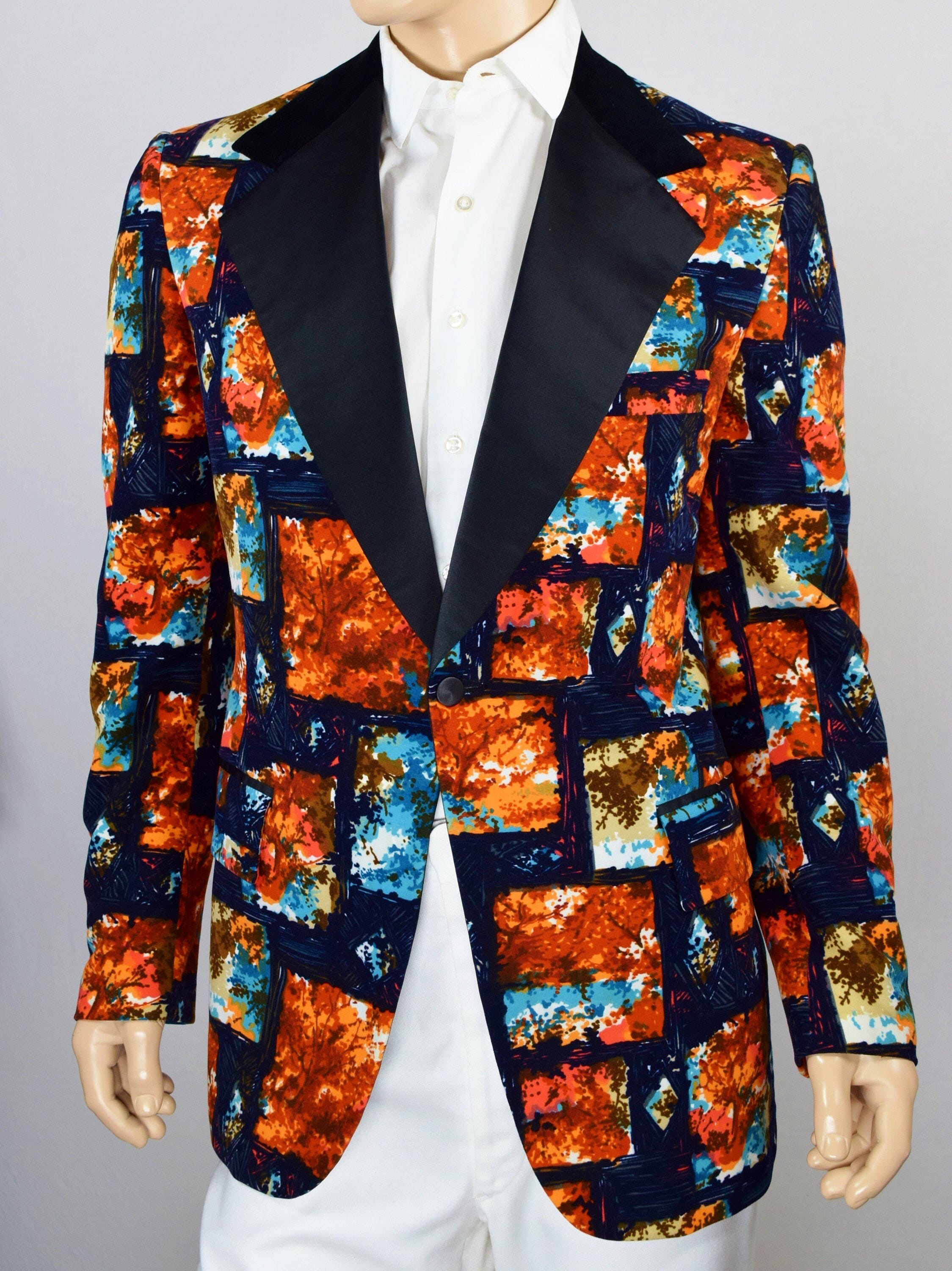 Deadstock Vintage 70s Mens 42L Rare LORD WEST One Button Photo Print ...