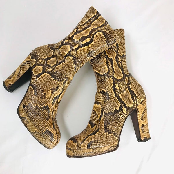 Snake Skin Boots - Etsy
