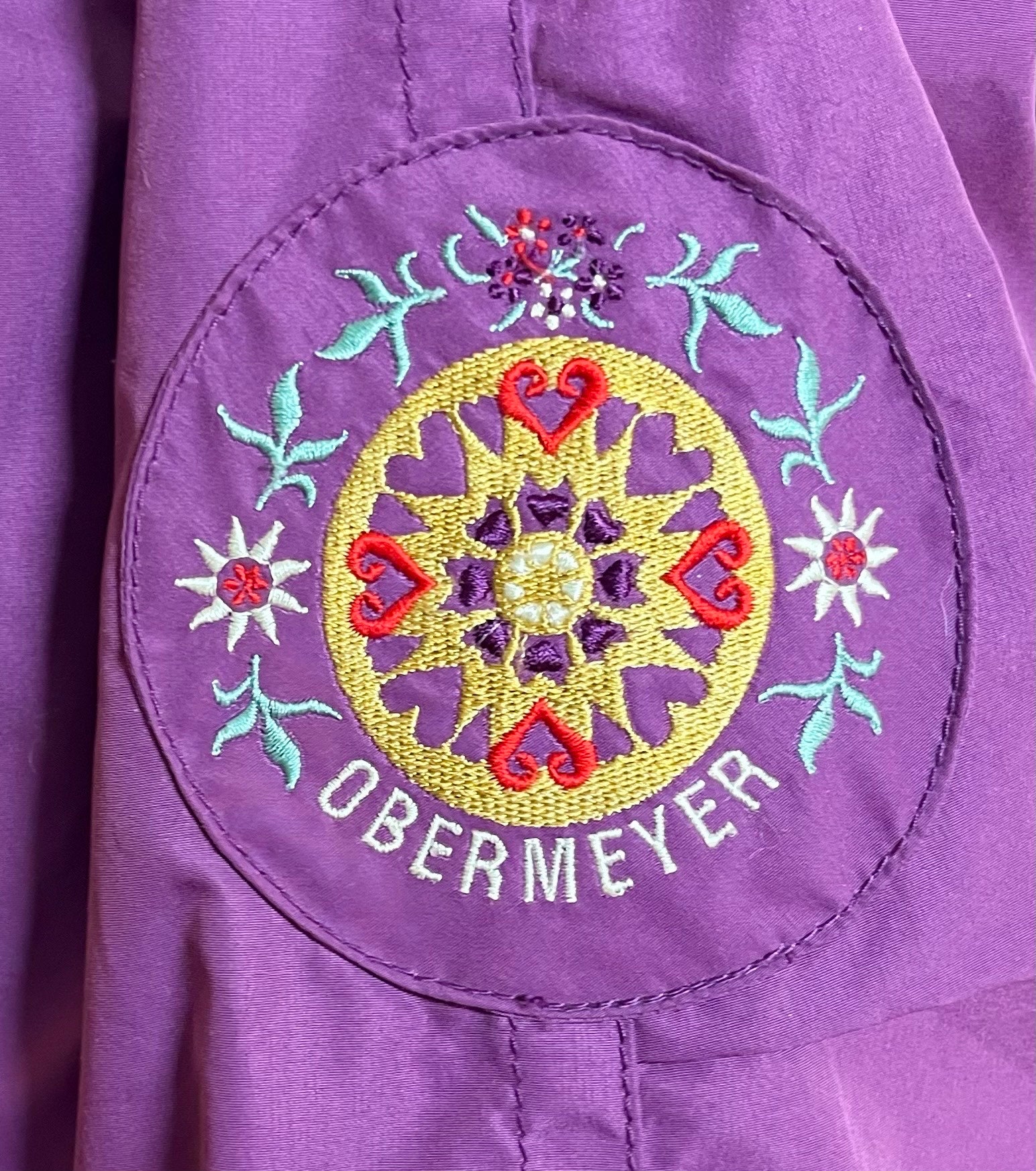 Deadstock - Vintage 70s 80s Purple OBERMEYER - ANNA 1947 Embroidered ...