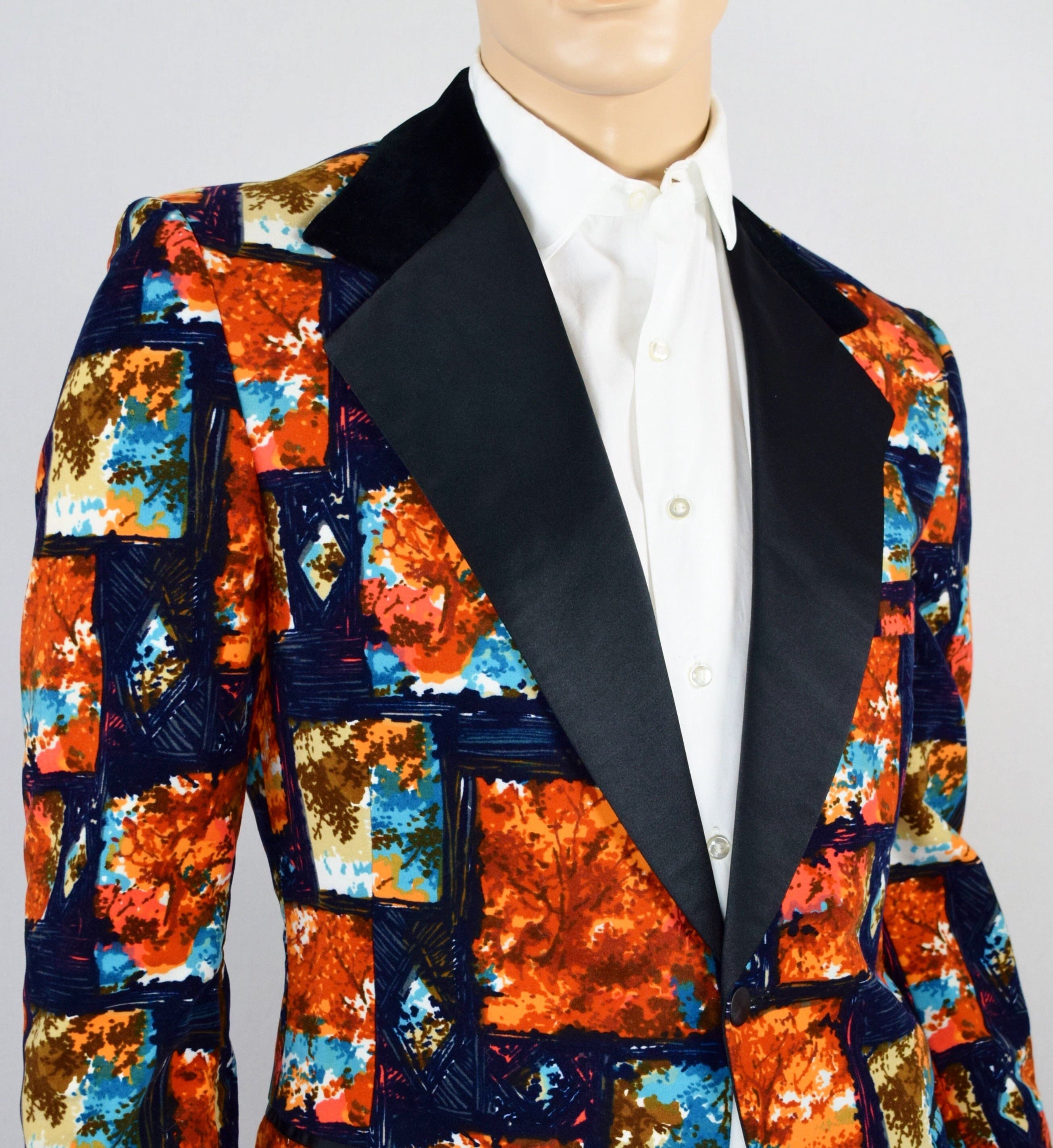 Deadstock Vintage 70s Mens 42L Rare LORD WEST One Button Photo Print ...