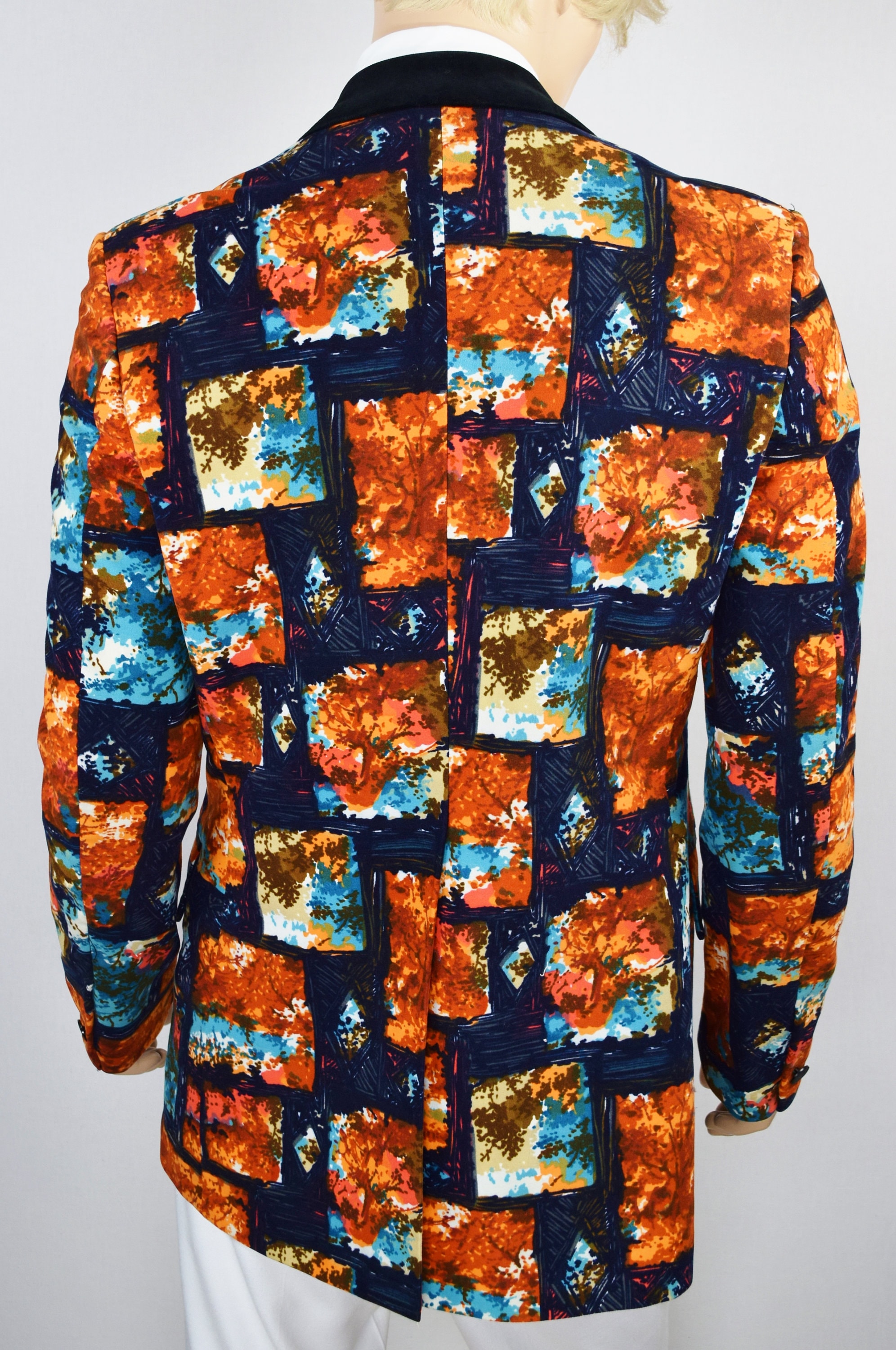 Deadstock Vintage 70s Mens 42L Rare LORD WEST One Button Photo Print ...