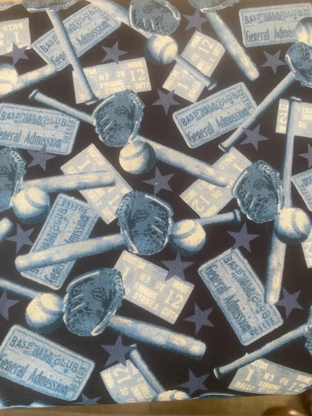 Cotton Baseball Themed Fabric MBT TM - Etsy