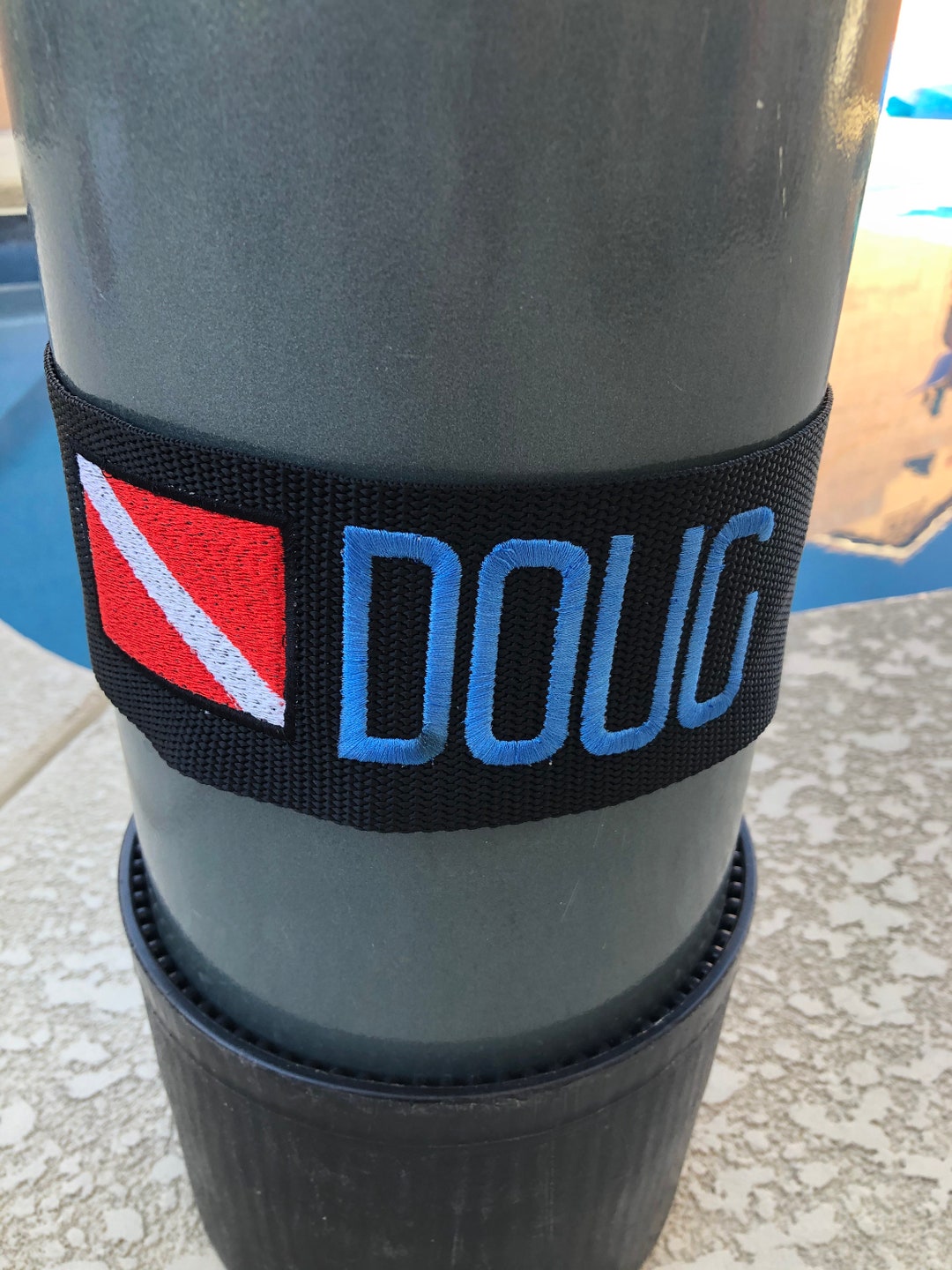 Personalized Embroidered Scuba Tank Strap Dive Flag - Etsy