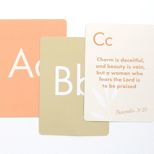 Scripture Cards ABC Bible Verse Cards Scripture Memory Flash - Etsy