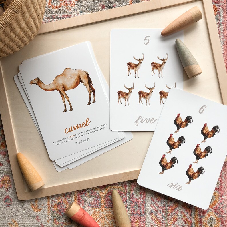 Bible Animals Counting Cards, Scripture Flash Cards, Bible Verse Cards ...