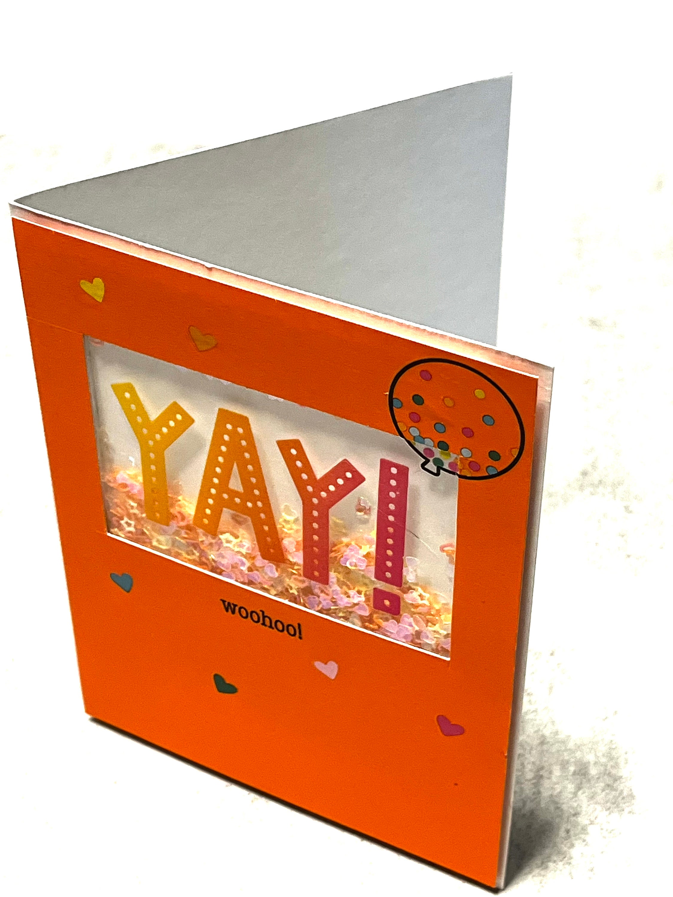Yay Confetti Shaker Card, Celebrate, Ombré, Colorful Card - Etsy