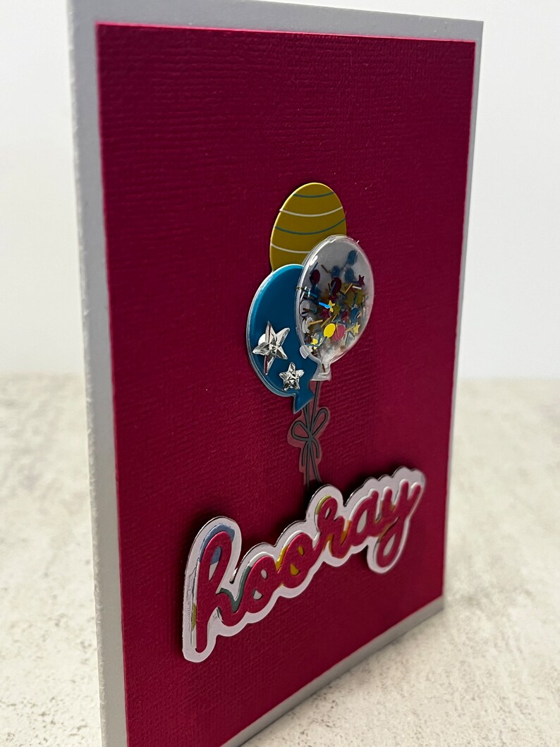 Hooray, Celebrate, Happy Birthday Cards, Balloon Birthday Card, Pink ...