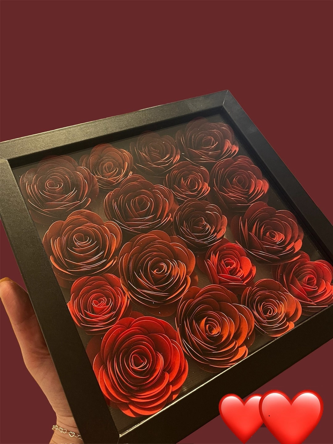 Floral Shadow Box, Anniversary Gift, Birthday Gift, Mothers Day Flowers ...