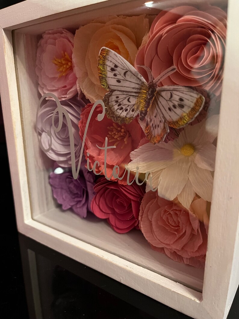 Custom Floral Shadow Box, Birthday, Anniversary, Love, Housewarming ...