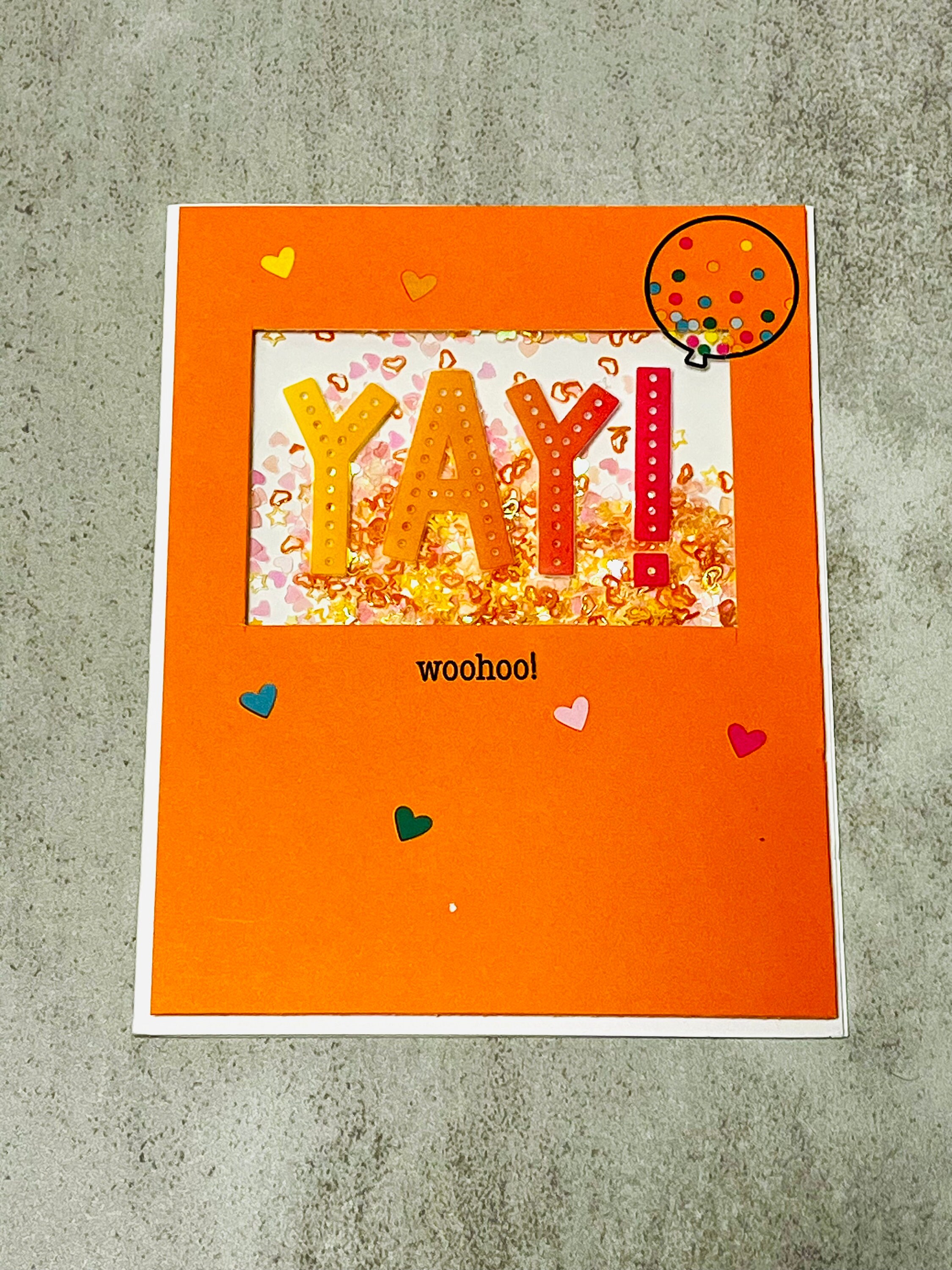 Yay Confetti Shaker Card, Celebrate, Ombré, Colorful Card - Etsy