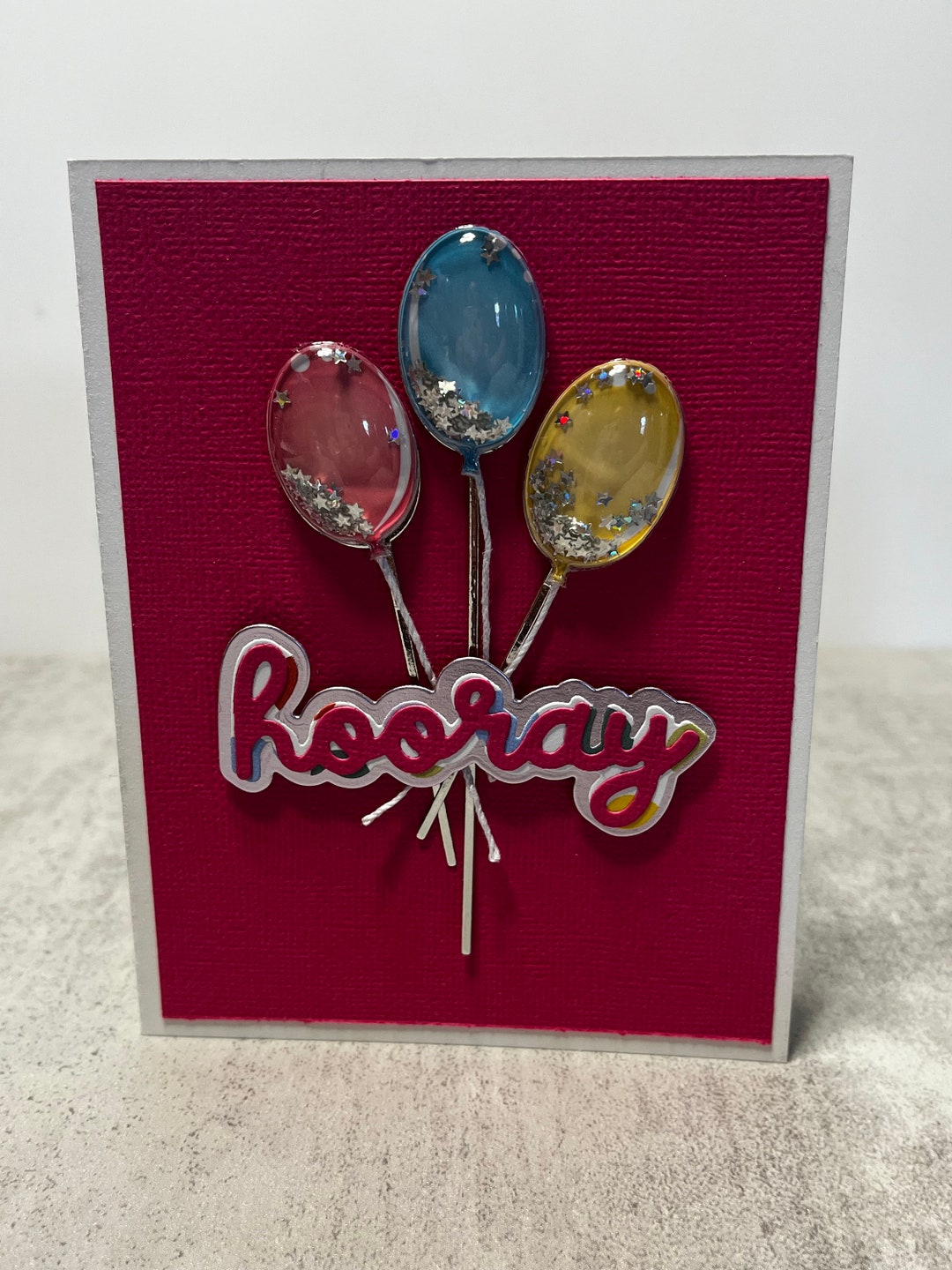 Hooray, Celebrate, Happy Birthday Cards, Balloon Birthday Card, Pink ...