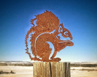 Metal Squirrel Sculpture - Etsy
